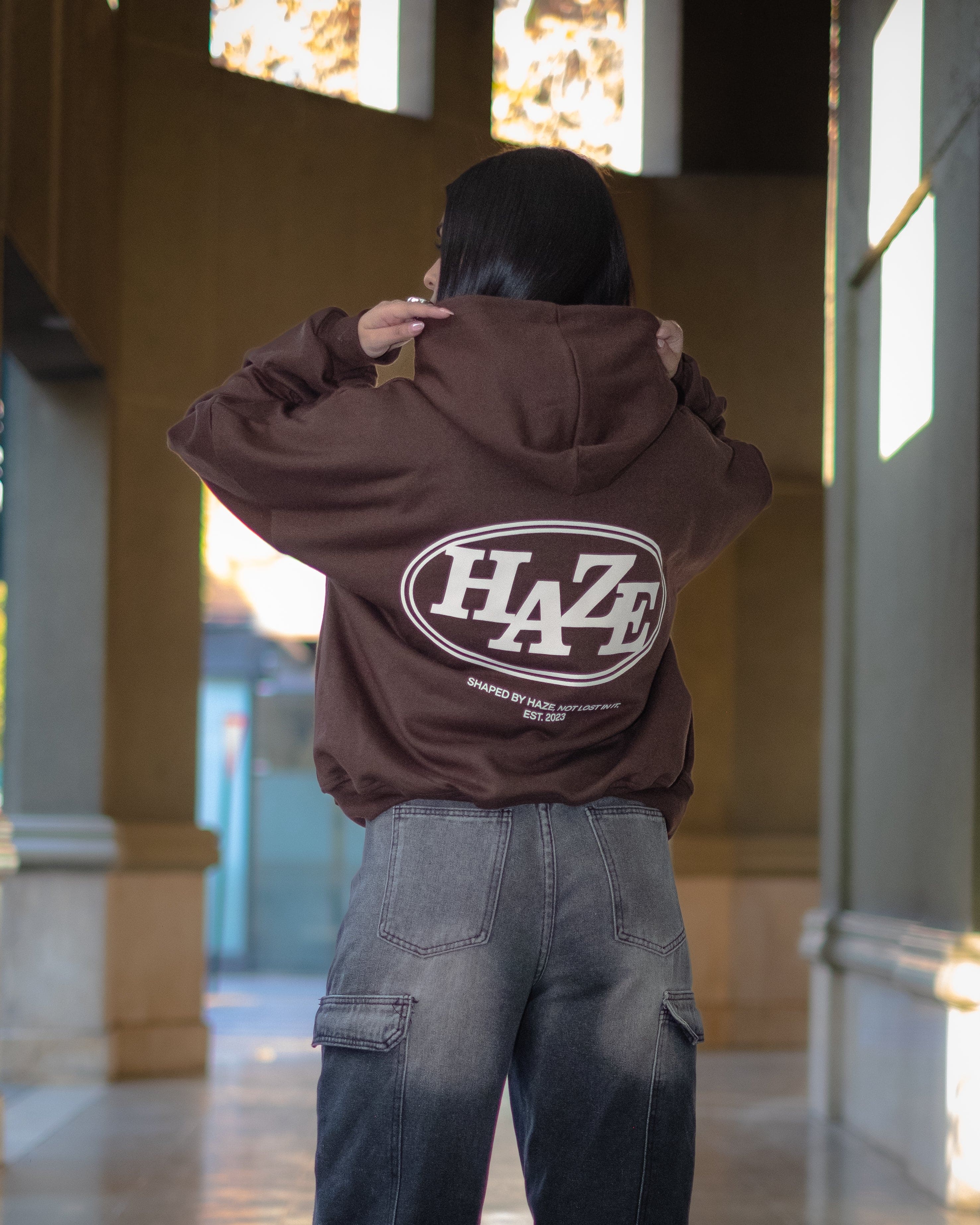 Boxy Fit Hoodie "Haze" Chocolate – Haze Concept